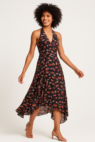 A.L.C. | Dresses | Alc Floral Halter Neck Dress Alc Silk Size 6 Wedding ...